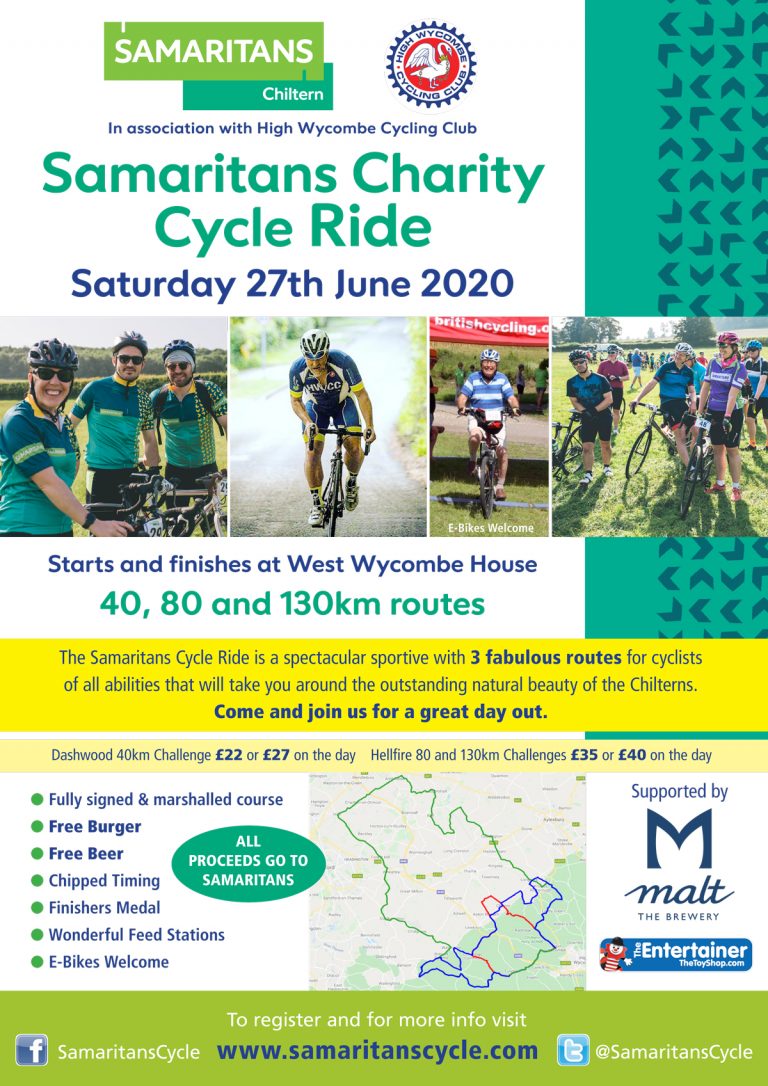 Samritans Cycle 2020 poster ⋆